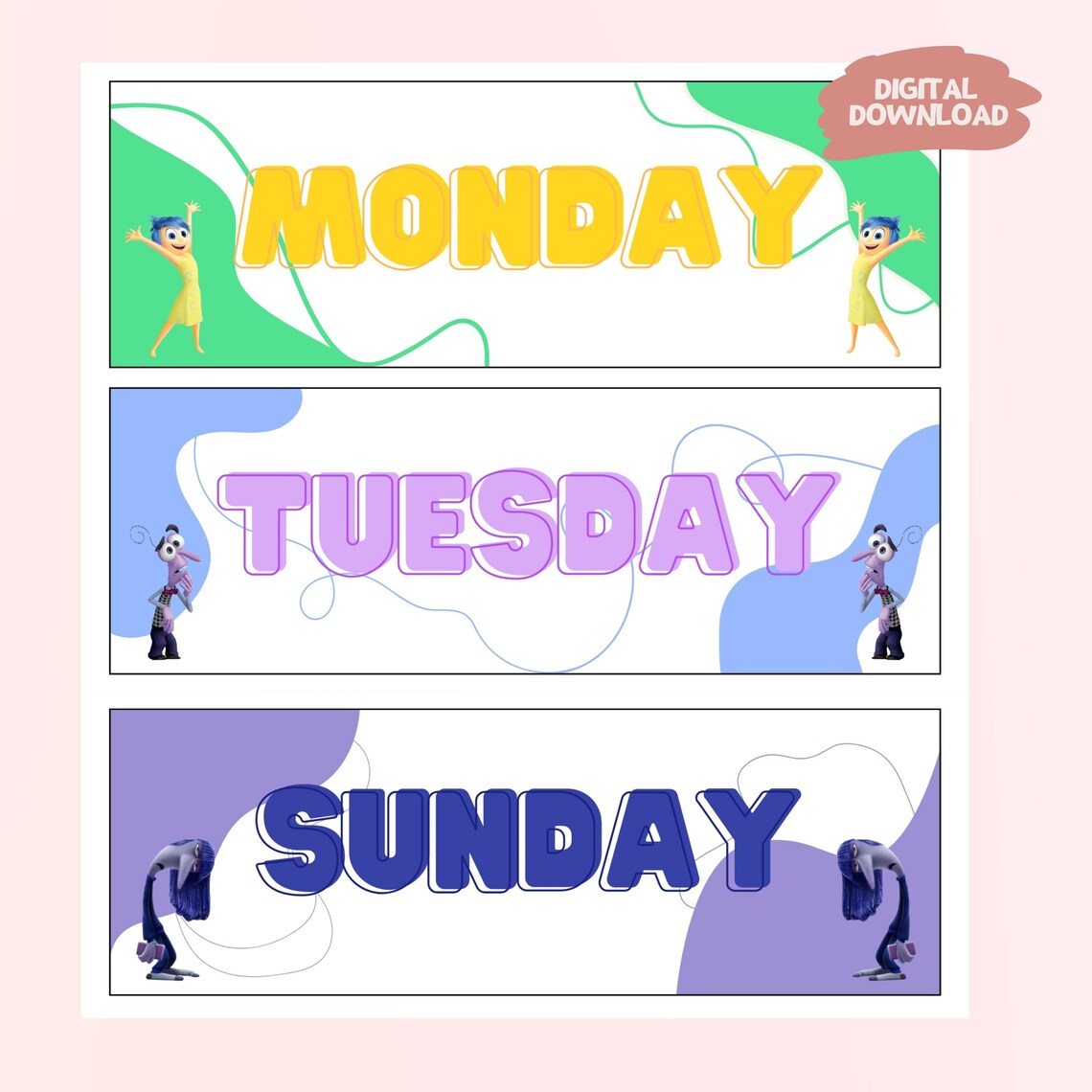 Inside Out Days of the Week Inside Out Classroom Decor Days of the Week ...