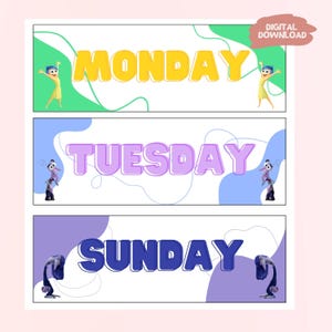 Inside Out Days of the Week Inside Out Classroom Decor Days of the Week ...