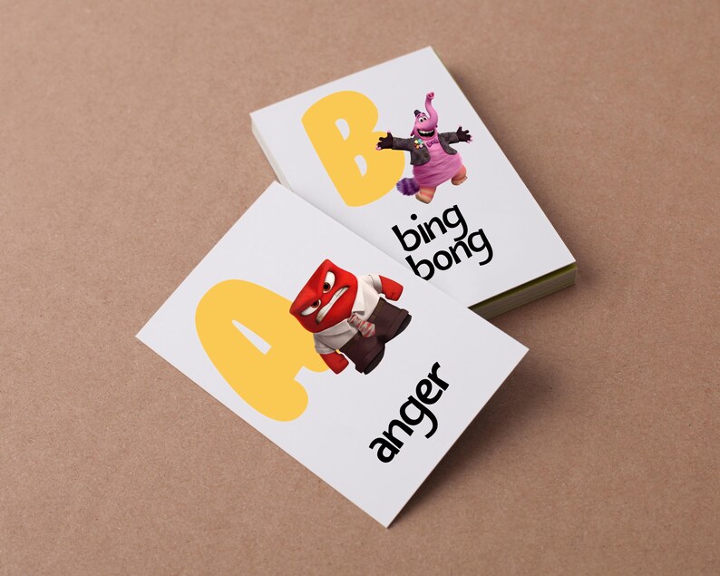 Inside Out Educational Cards, Printable ABC Flash Cards, Inside Out ...