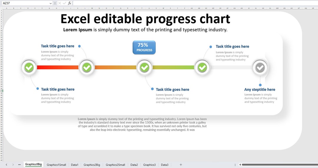 Progress Chart Excel Editable Template - Etsy