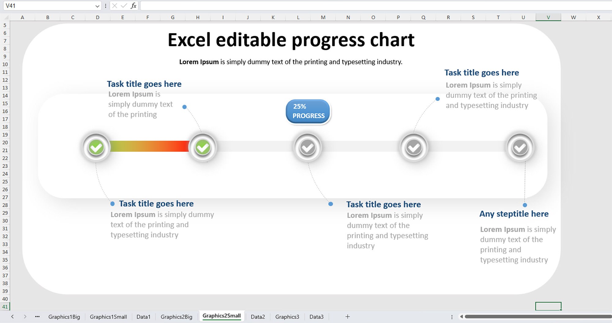 Progress Chart Excel Editable Template - Etsy