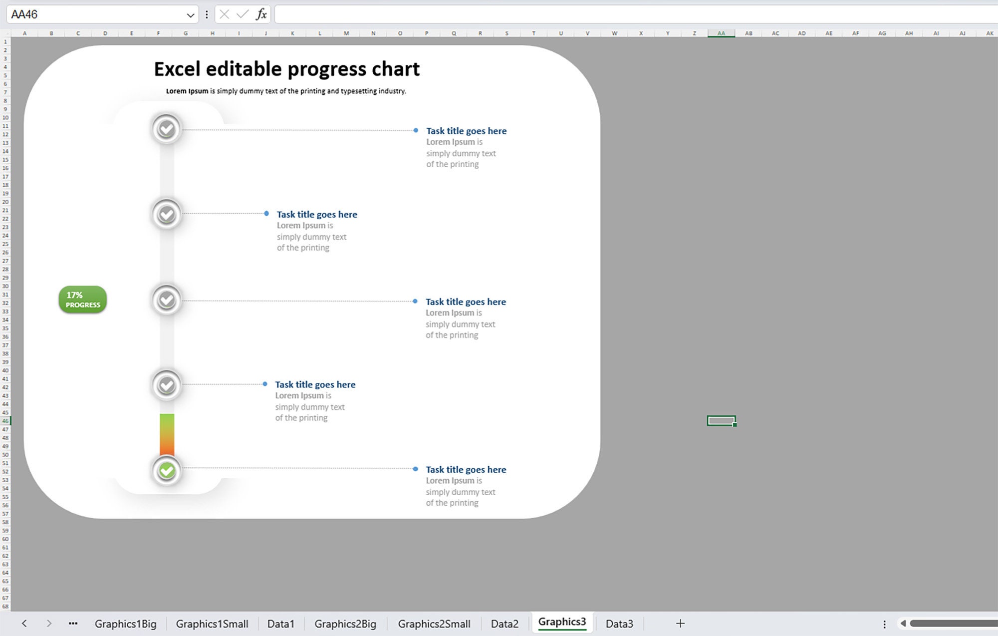 Progress Chart Excel Editable Template - Etsy
