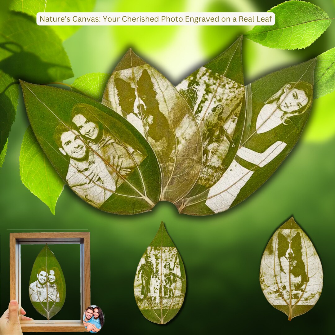 Personalized Photo Leaf Bookmark Custom Leaf Carving Bookmarks Leaf ...