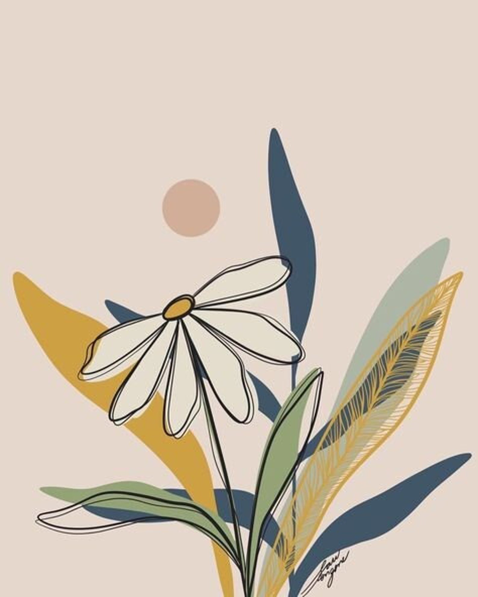 Minimalist Flower Digital Art/ Printable Arts for Wall Hanging - Etsy