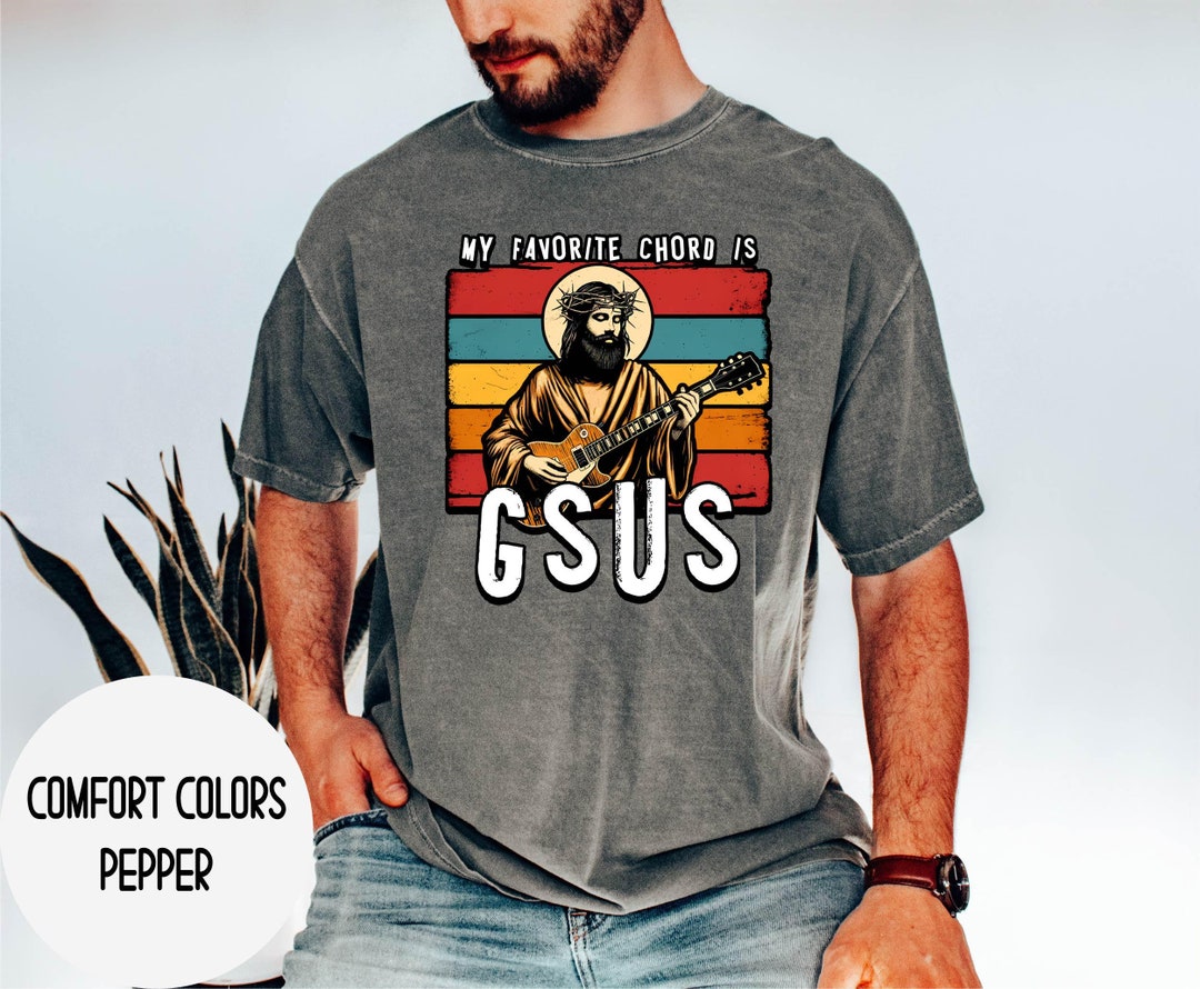 Jesus Playing Guitar Shirt,my Favorite Chord is Gsus , Christian Music ...