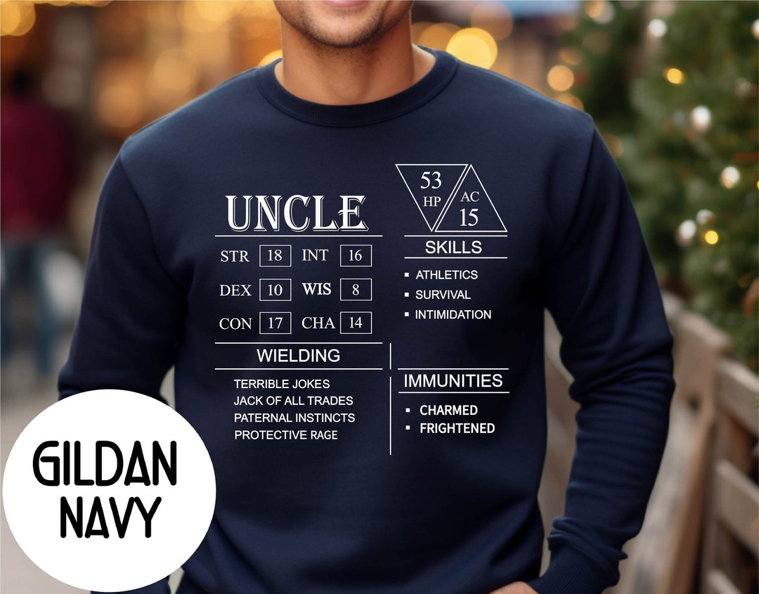 Uncle Dnd Seatshirt ,uncle Character Sheet Sweatshirt, Uncle Gift for ...