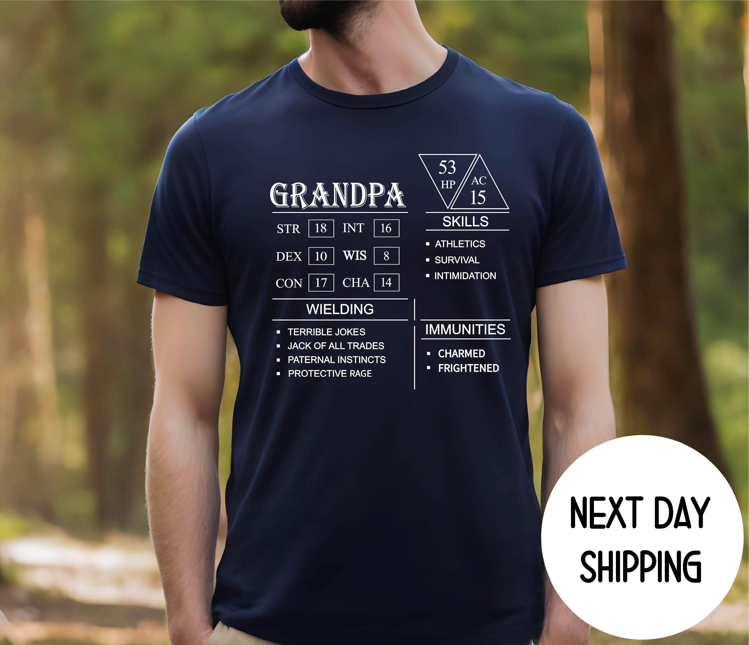 Grandpa Character Sheet Shirt, Grandpa Shirt ,role Playing Game Shirt ...