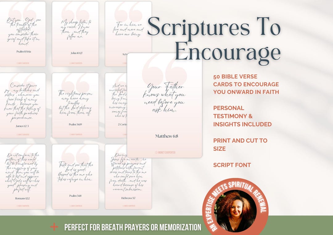 Encouragement Cards, Printable Bible Verse Cards, Affirmation Cards ...