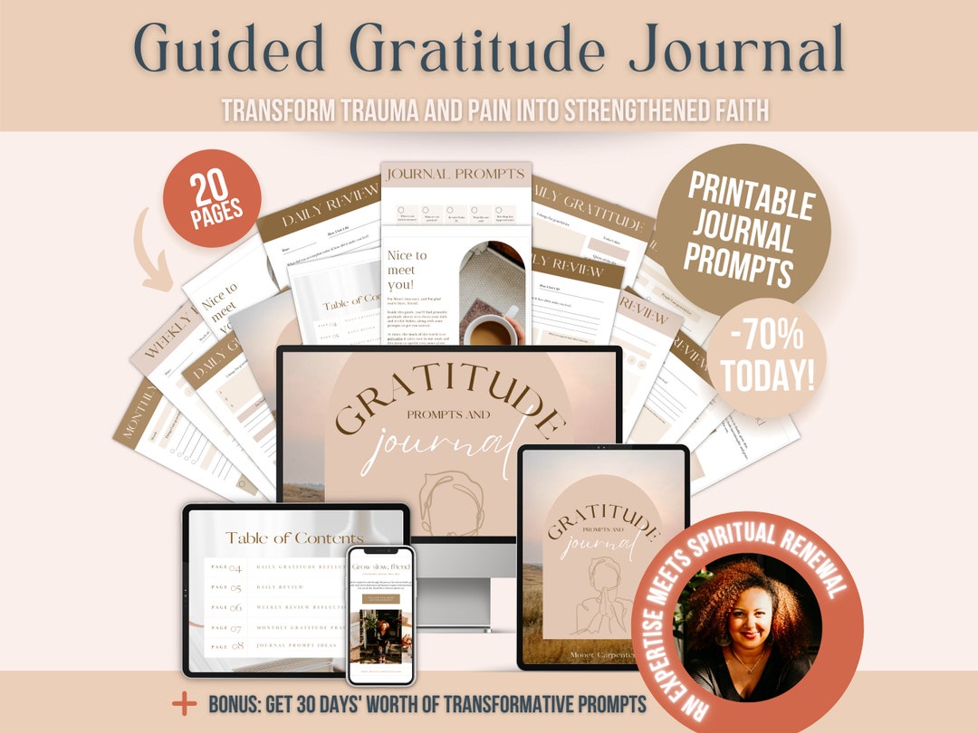 Guided Daily Gratitude Journal With Prompts for Her, Women's Daily ...