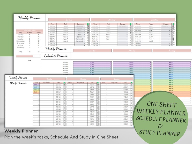 Student Digital Planner 2024, Online Planner Student, Academic Planner ...