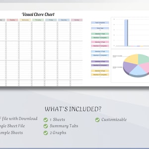 Visual Chore Chart Spreadsheet Template, Household Chore, Roommate ...