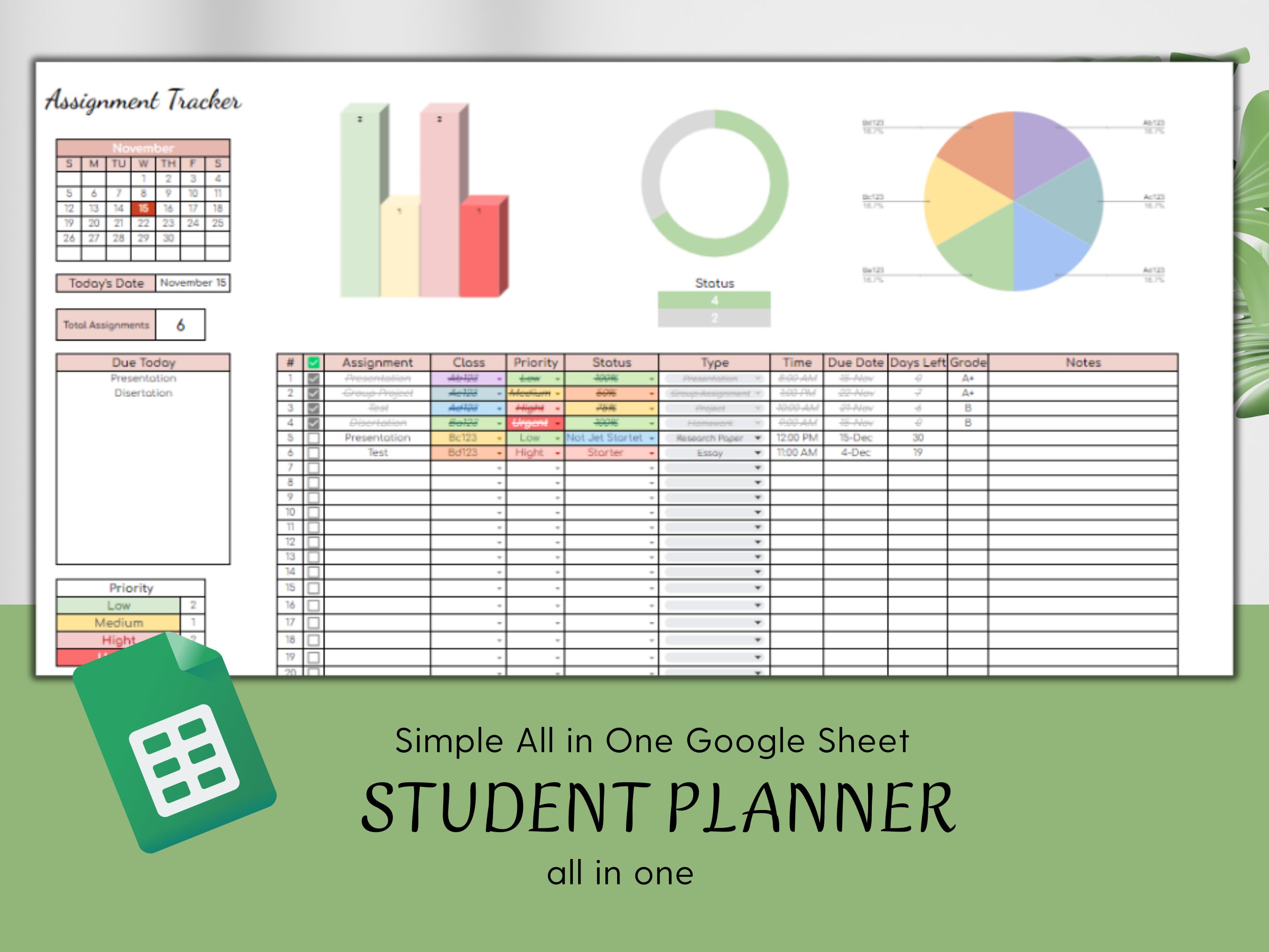Student Digital Planner 2024, Online Planner Student, Academic Planner ...