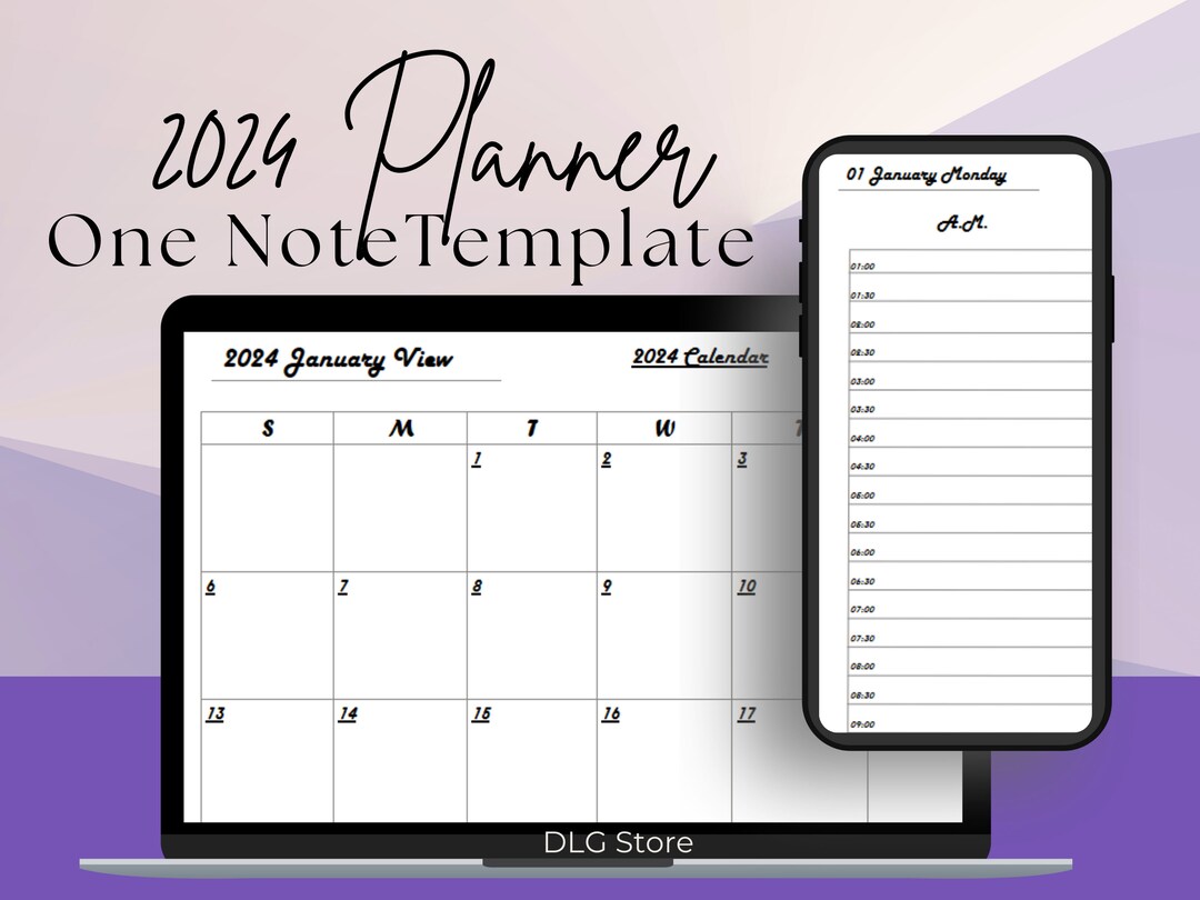 Onenote Digital Planner 2024 , Hyperlinked Onenote Dated Planner, 365 ...