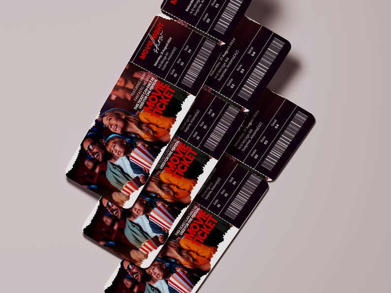Printable MOVIE Gift Tickets. Cinema Themed Gift Reveal Ticket ...
