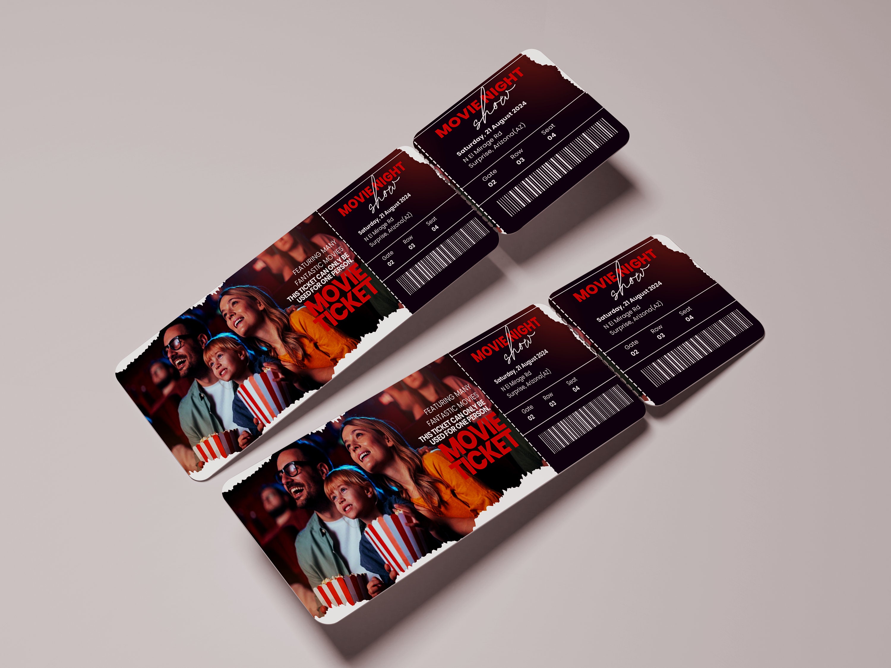 Printable MOVIE Gift Tickets. Cinema Themed Gift Reveal Ticket ...