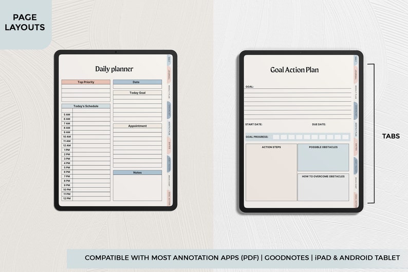 ADHD Digital Planner for Ipad, Goodnotes, Android. Adult ADHD Daily ...
