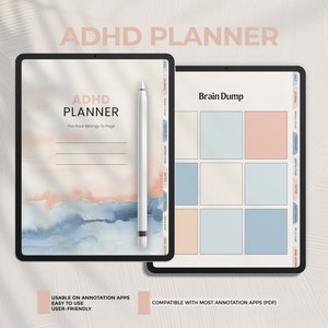 ADHD Digital Planner for Ipad, Goodnotes, Android. Adult ADHD Daily ...