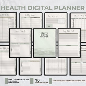 Digital Health Planner Health Planner Fitness Planner Health Tracker ...