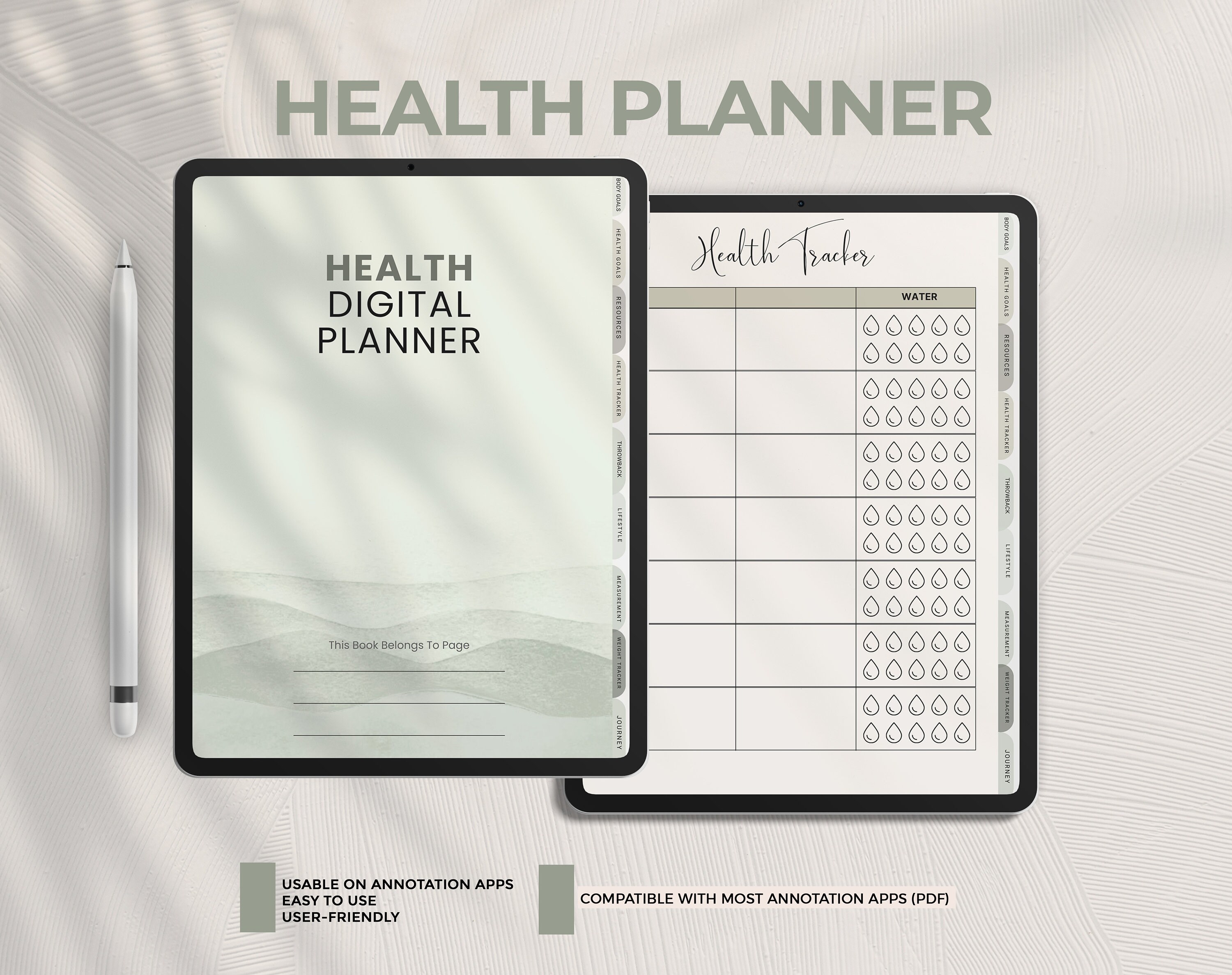 Digital Health Planner Health Planner Fitness Planner Health Tracker ...