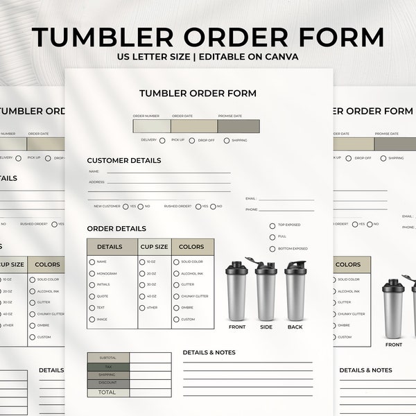 Cup Order Form - Etsy