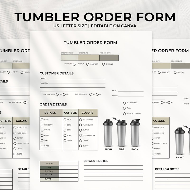 Cup Order Form - Etsy