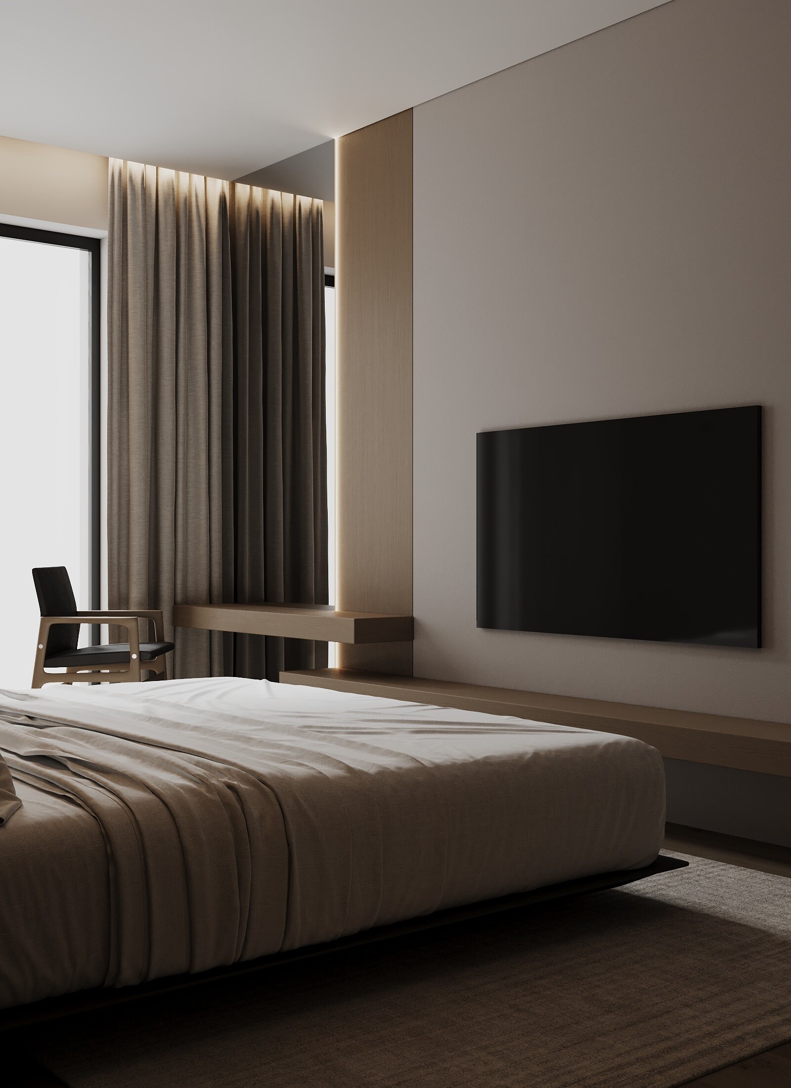 Bedroom 3D Rendering, Custom Interior Design, 3D Architectural ...