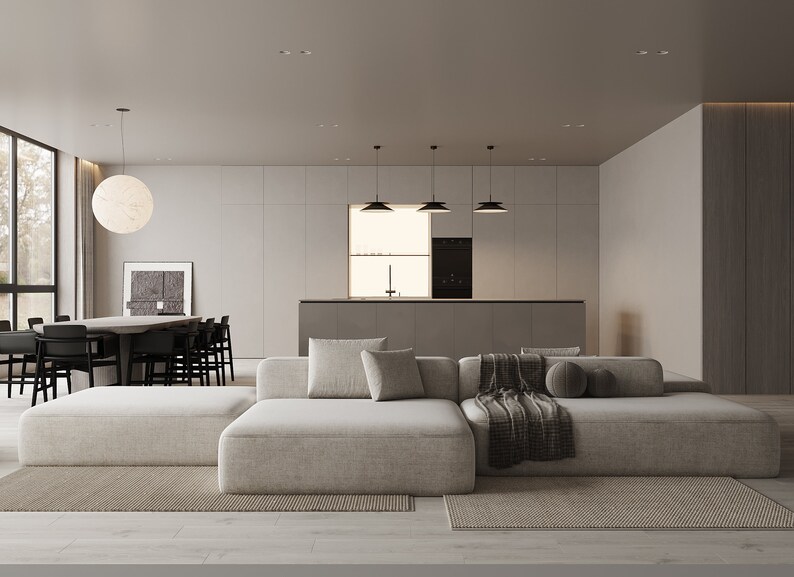 Living Room Interior Design, Custom Kitchen Design, Realistic ...