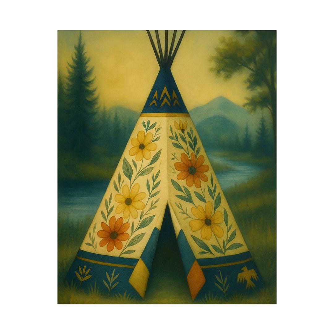 Nature-inspired Teepee Rolled Posters, Bohemian Decor, Vintage Wall Art ...