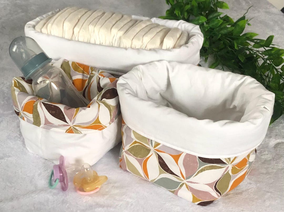 Set of 3 Changing Table Baskets - Diaper Baskets - Baby Changing ...