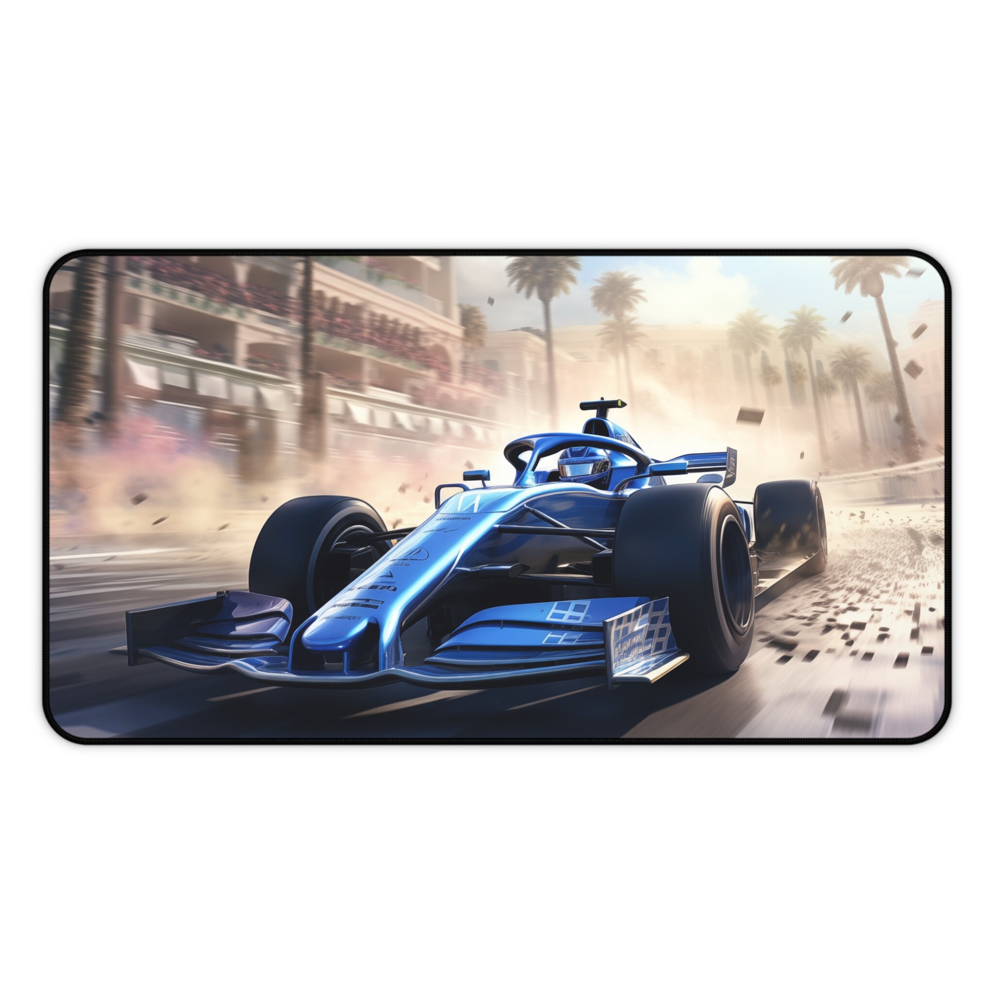 Cinematic Race Car Desk Mat | Palm Tree Scenery | 3 Sizes Available - Etsy
