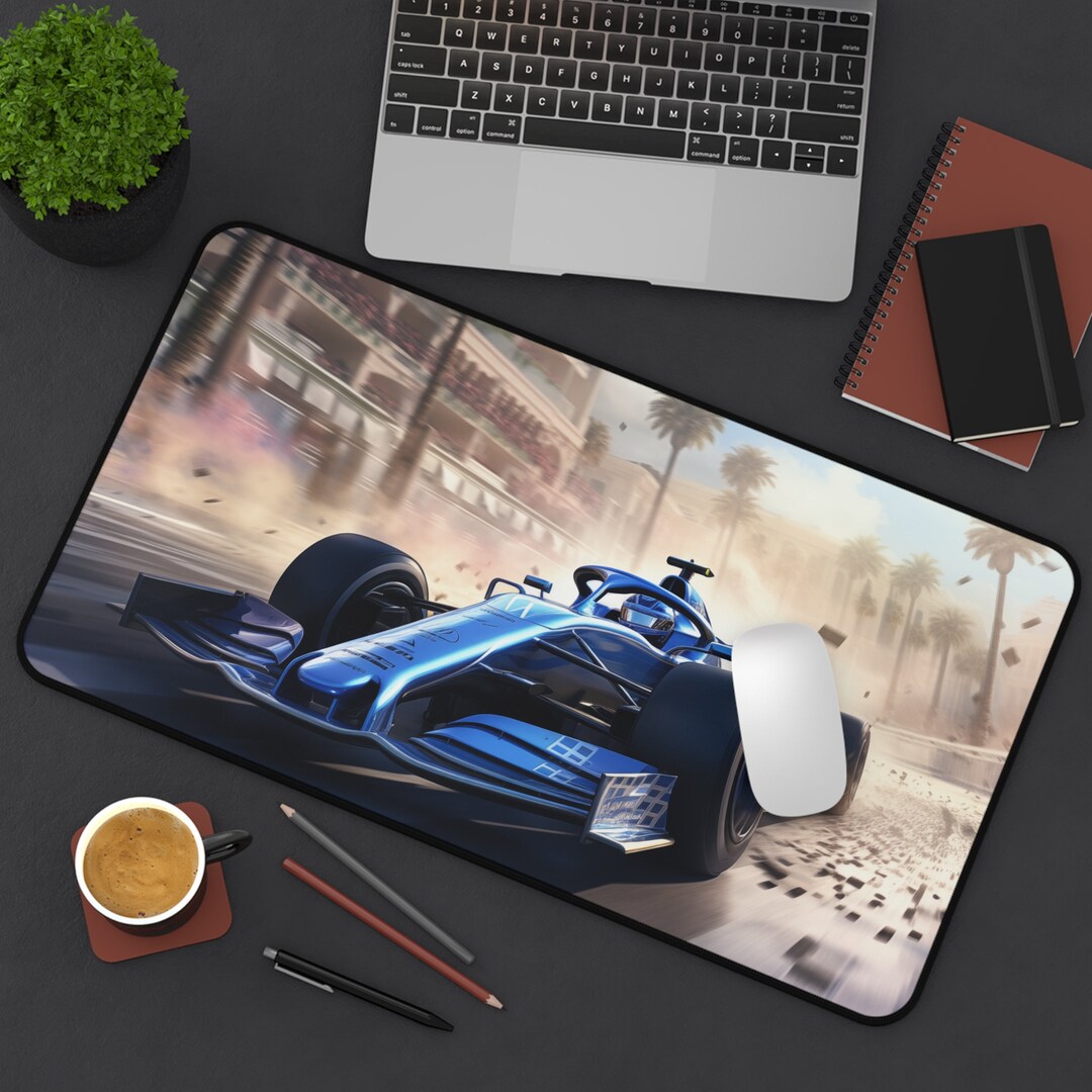 Cinematic Race Car Desk Mat | Palm Tree Scenery | 3 Sizes Available - Etsy