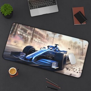 Cinematic Race Car Desk Mat | Palm Tree Scenery | 3 Sizes Available - Etsy