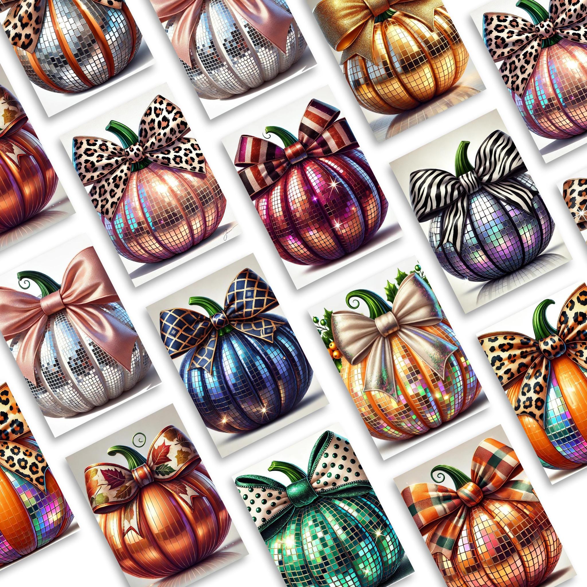 Clipart Bundle: Disco Pumpkin Png, Fall Png, Trendy Fall Design, Fall ...