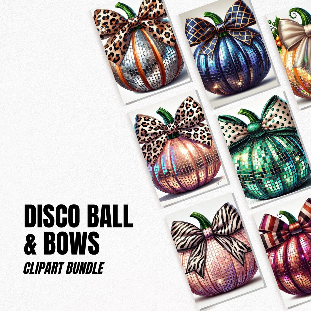 Clipart Bundle: Disco Pumpkin Png, Fall Png, Trendy Fall Design, Fall ...