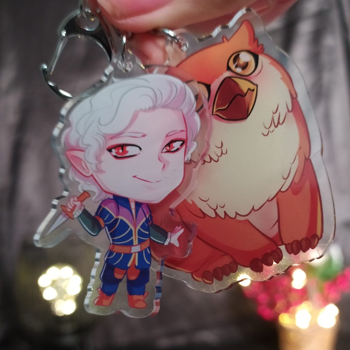 Baldur's Gate 3 Astarion and Owlbear Cute Keychain - Etsy