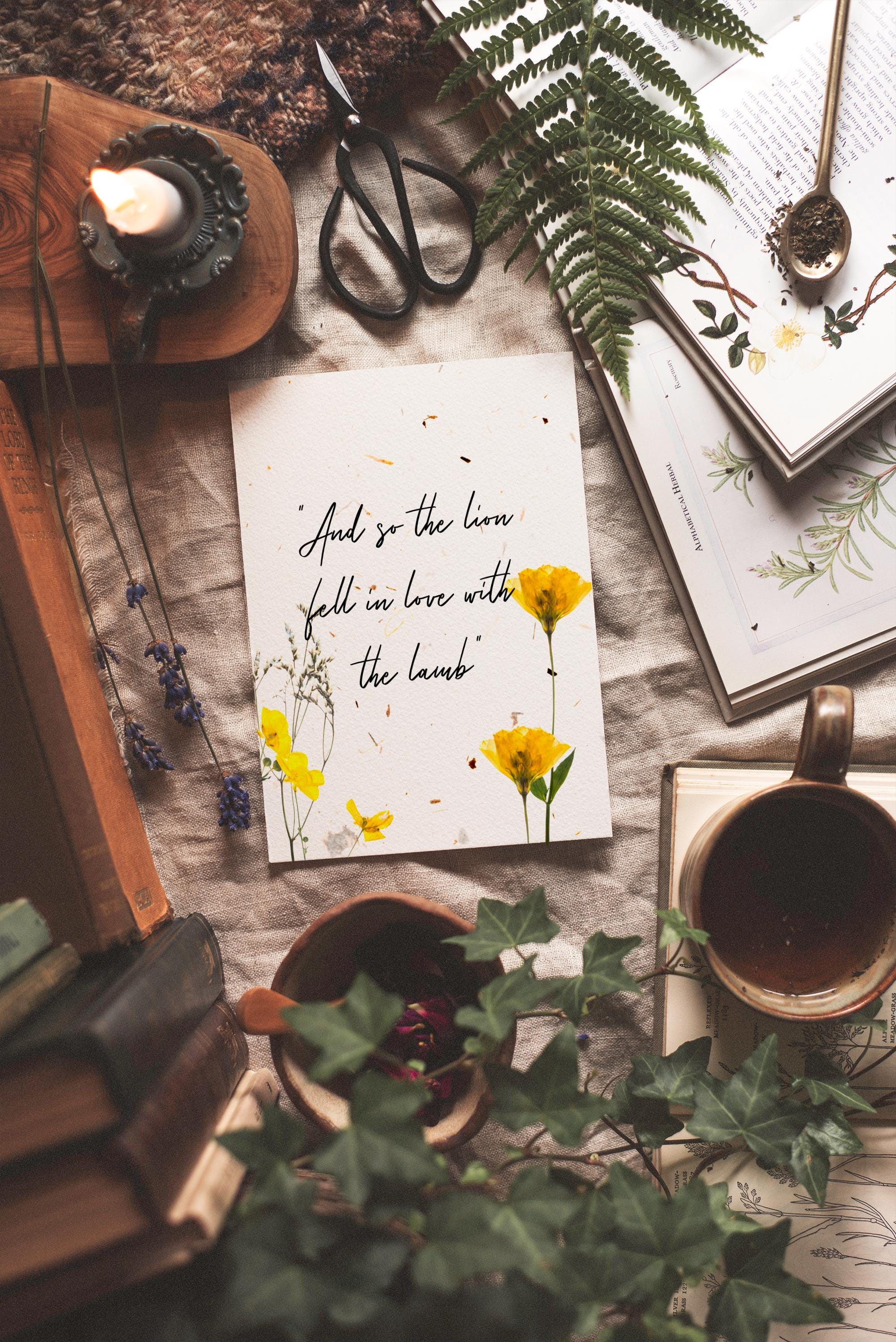 Lion Fell in Love With the Lamb Print, Sketch Print, Bookish Art ...