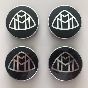 Maybach Mercedes-benz Hub Cover Black-gloss /chrome 75mm for Alloy ...