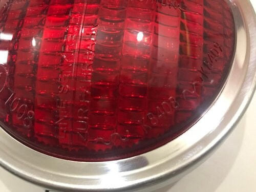 Rear Fog Light Round D14cm Chrome Housing Metal With Red Glass for ...