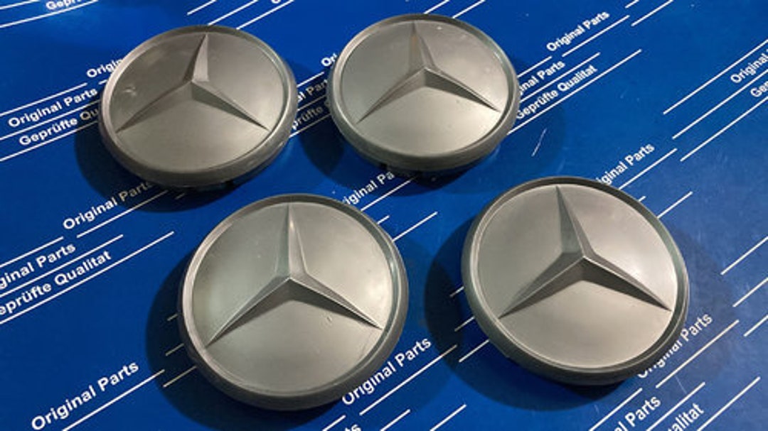 Mercedes W108 W115 W116 W123 W126 Mercedes-benz Hubcaps Silver 80mm for ...