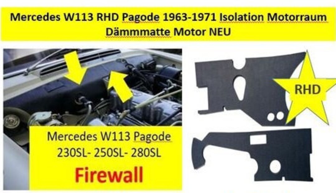 Engine Compartment Insulation Mat – Firewall Pad – Self-adhesive ...