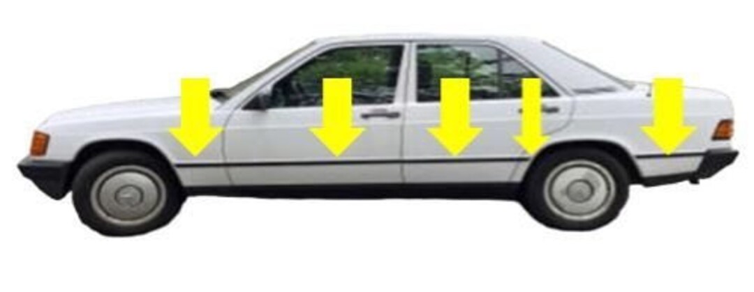 Mercedes W201 Upper Molding Trim Set 10 Pieces for 190 190E 190D From ...