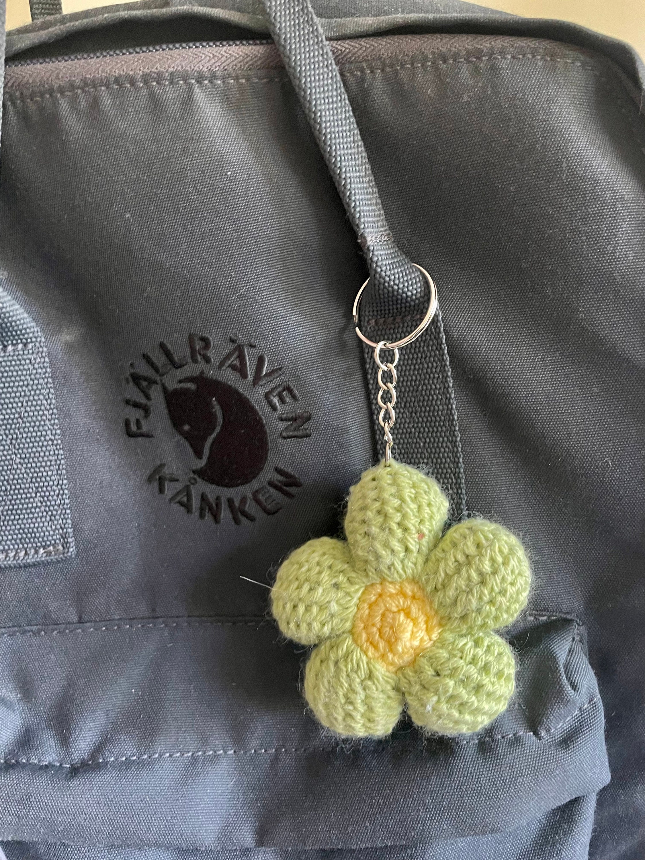 Puff Flower Crochet Keychain - Etsy