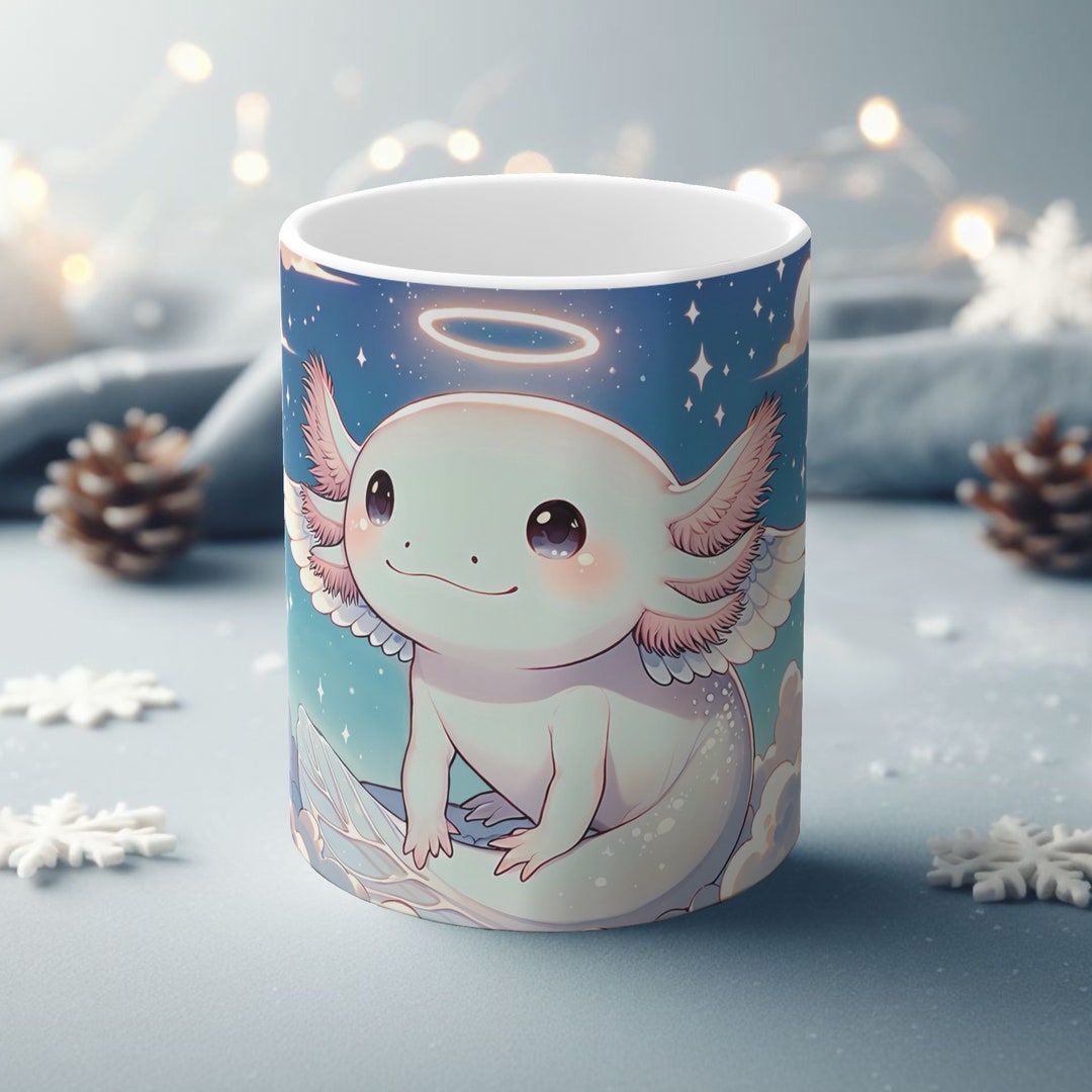 Axololt Angel Mug, Pink Axolotl Mug, Salamander Mug, Cute Axolotl Gift ...
