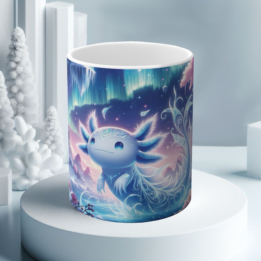 Axolotl Ice Spirit Mug, Pink Axolotl Mug, Salamander Mug, Cute Axolotl ...