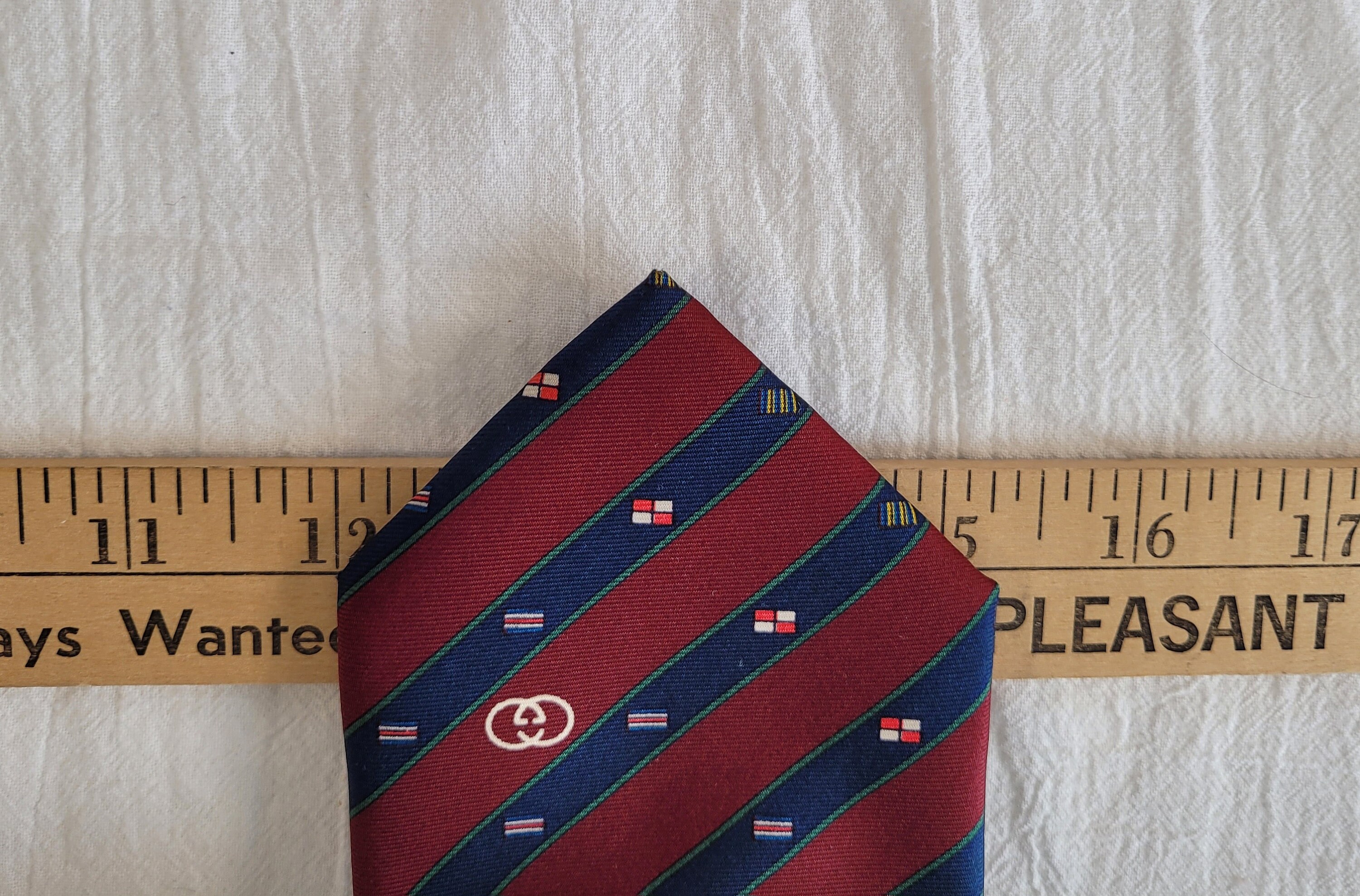 70s GUCCI Nautical Flags Diagonal Stripes Tie Unisex - Etsy
