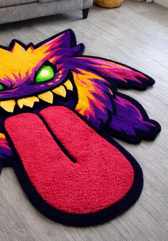 Handmade Tufted Monster Rug | New Zealand Wool Cartoon Decor - Etsy