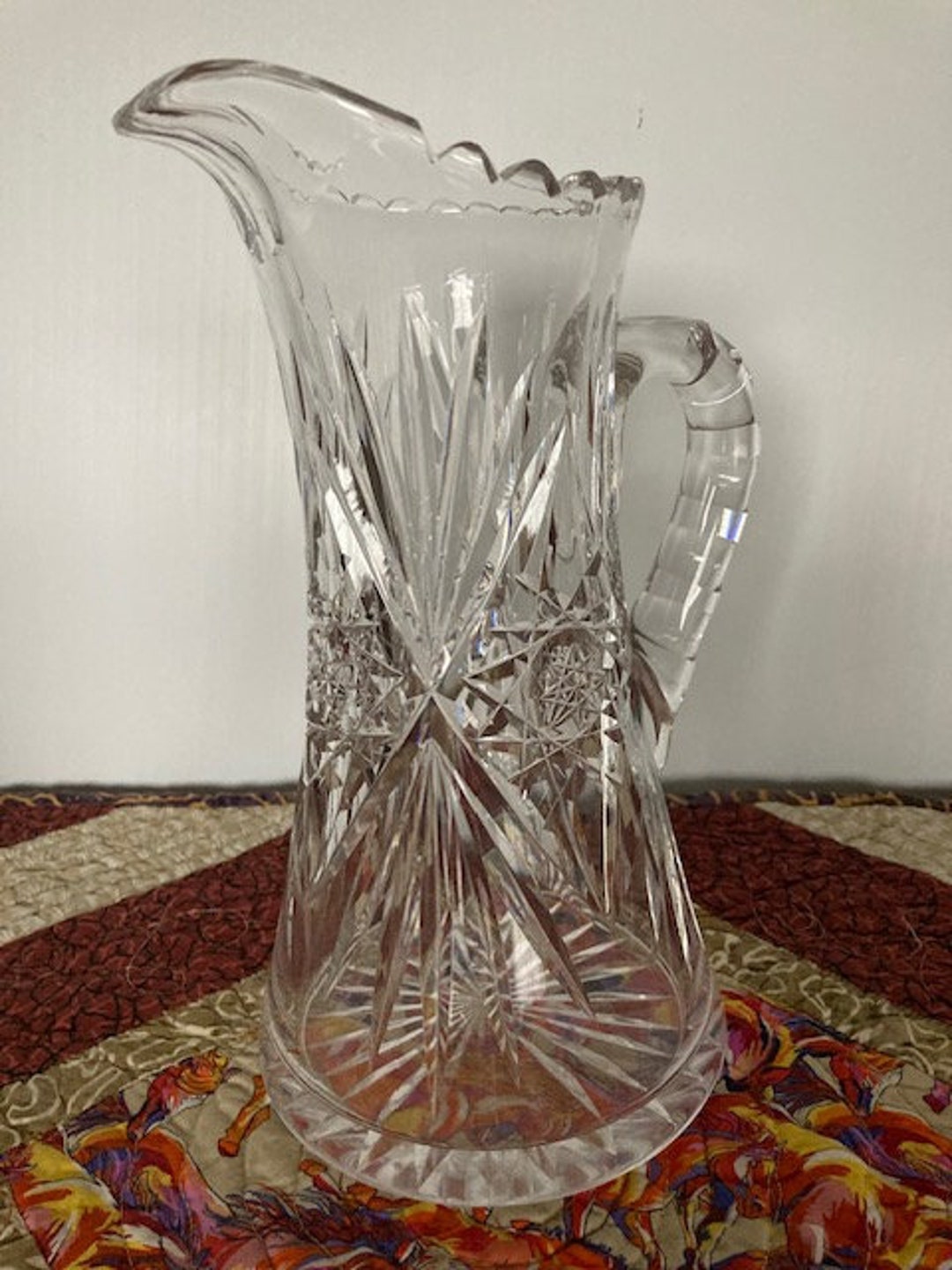 Vintage Crystal Pitcher - Etsy
