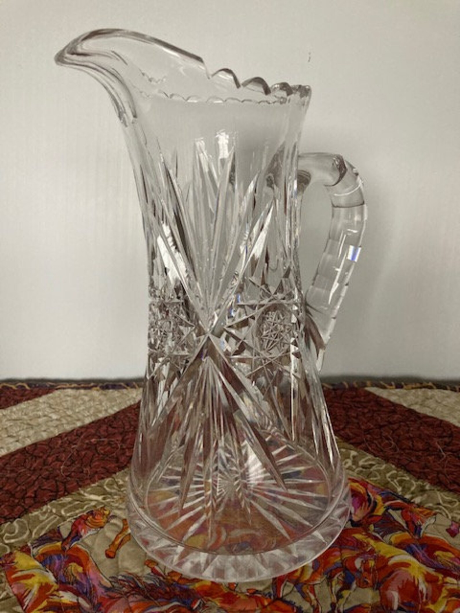 Vintage Crystal Pitcher - Etsy