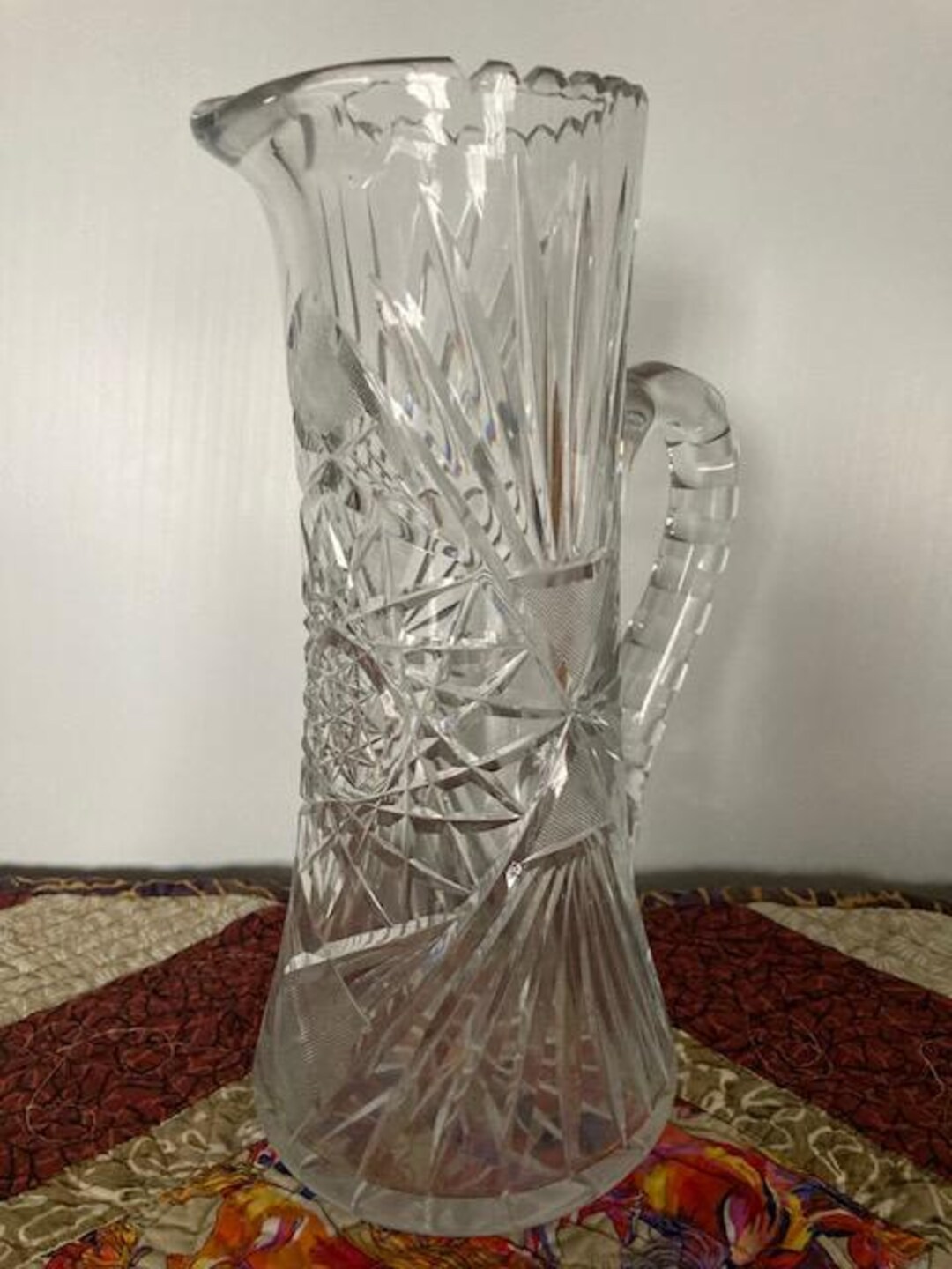 Vintage Crystal Pitcher - Etsy