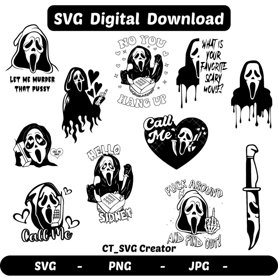 Scream Call Me, Scream Svg, Digital Download, Png,jpg,svg Pattern ...